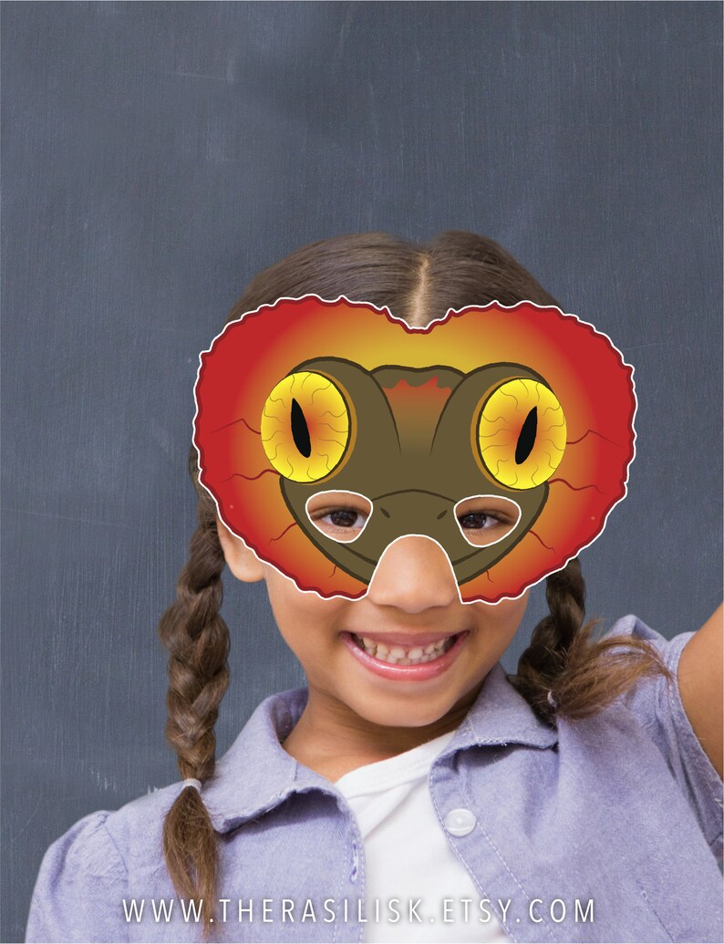 Frilled Neck Lizard Printable Mask Reptile Party Mask - Etsy