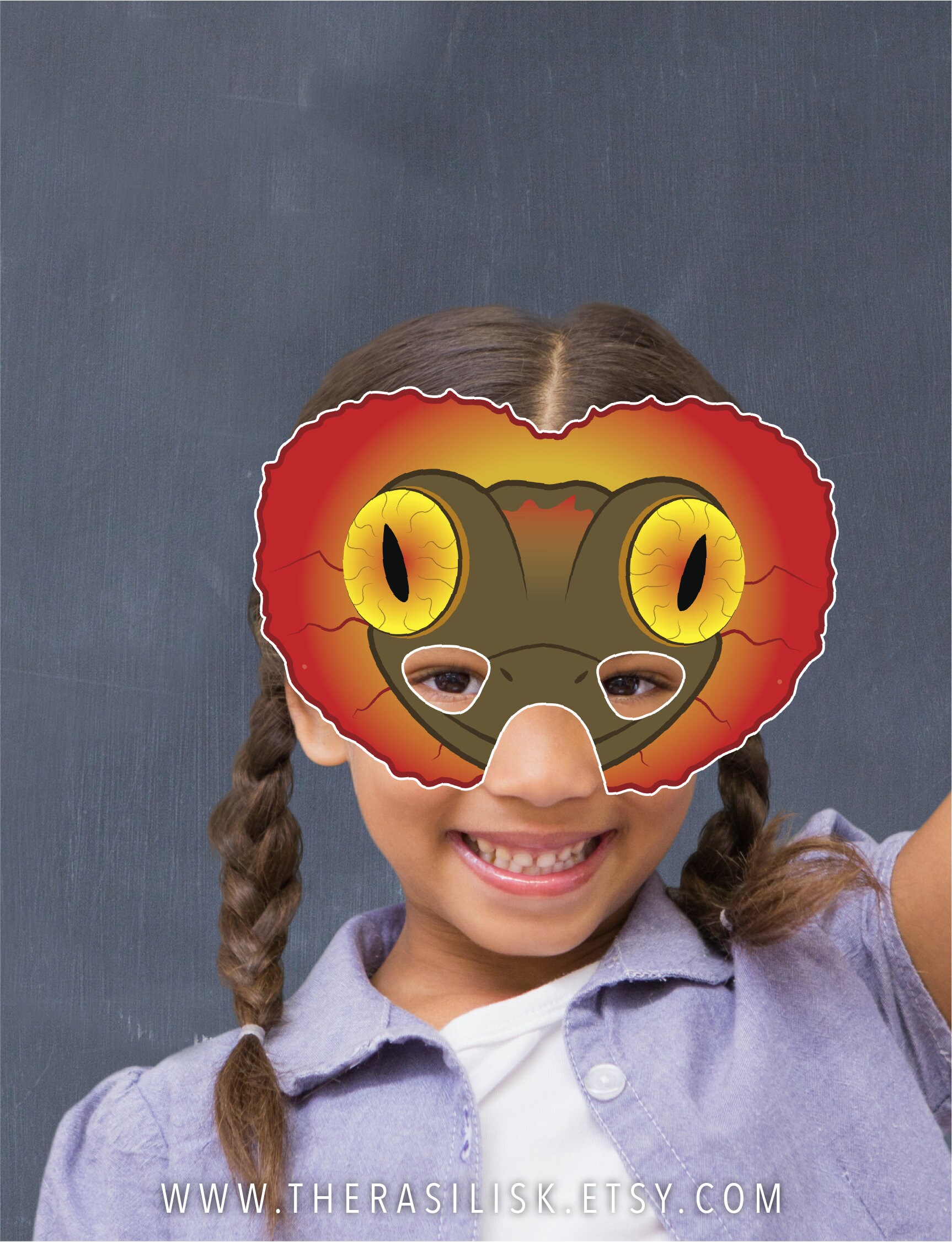 Frilled Neck Lizard Printable Mask Reptile Party Mask | Etsy Australia