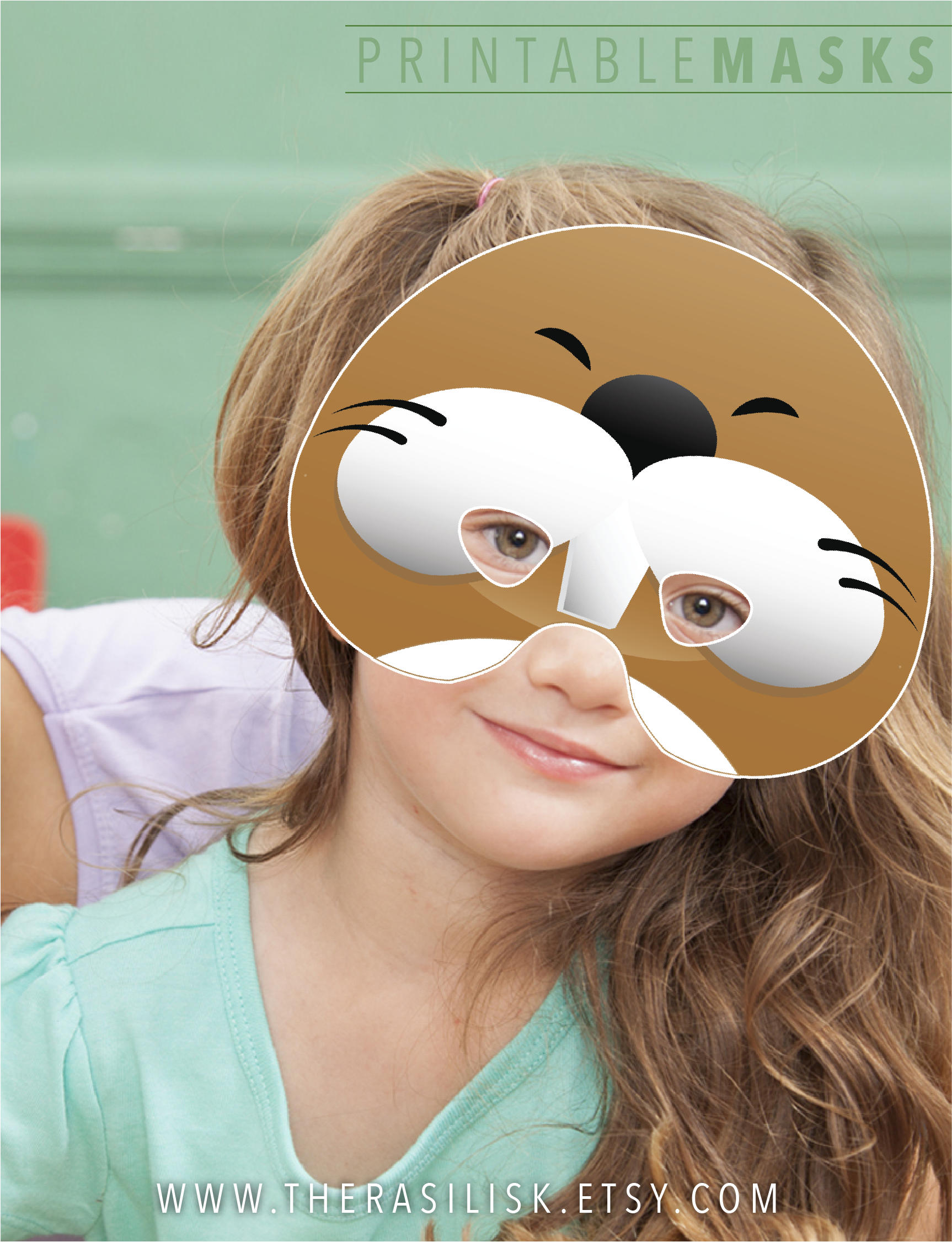 Mole Mask Party Halloween Costume, Photo Booth Prop, Mole Printable ...