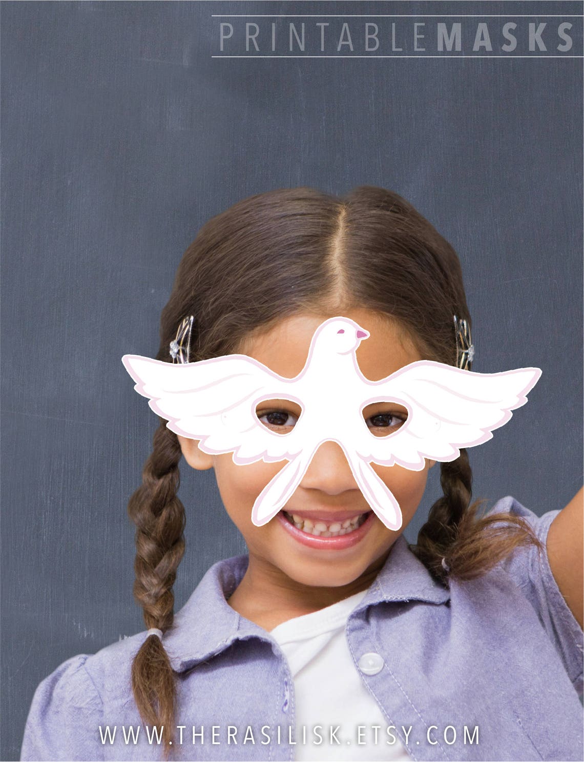 Dove Printable Mask Pink Dove Mask White Pigeon Mask | Etsy