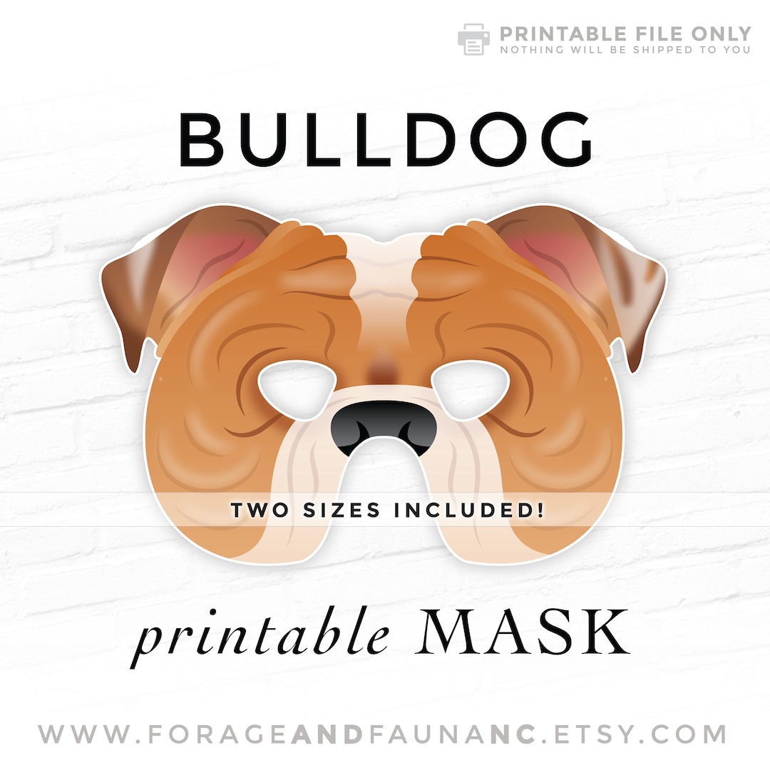 Bulldog Printable Halloween Mask American Bulldog English Bulldog ...