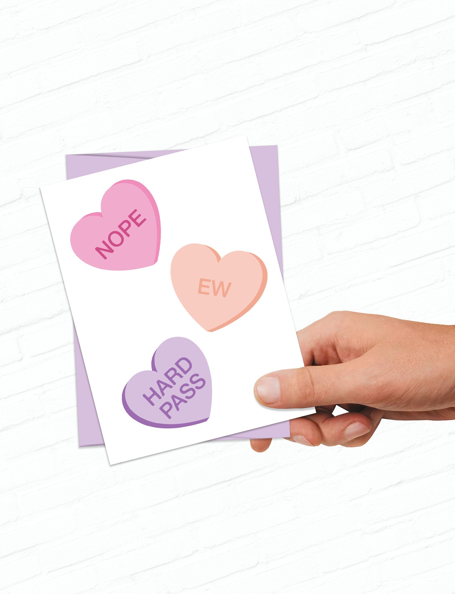 Funny Printable Valentines Day Card Conversation Hearts Candy Nope Ew ...