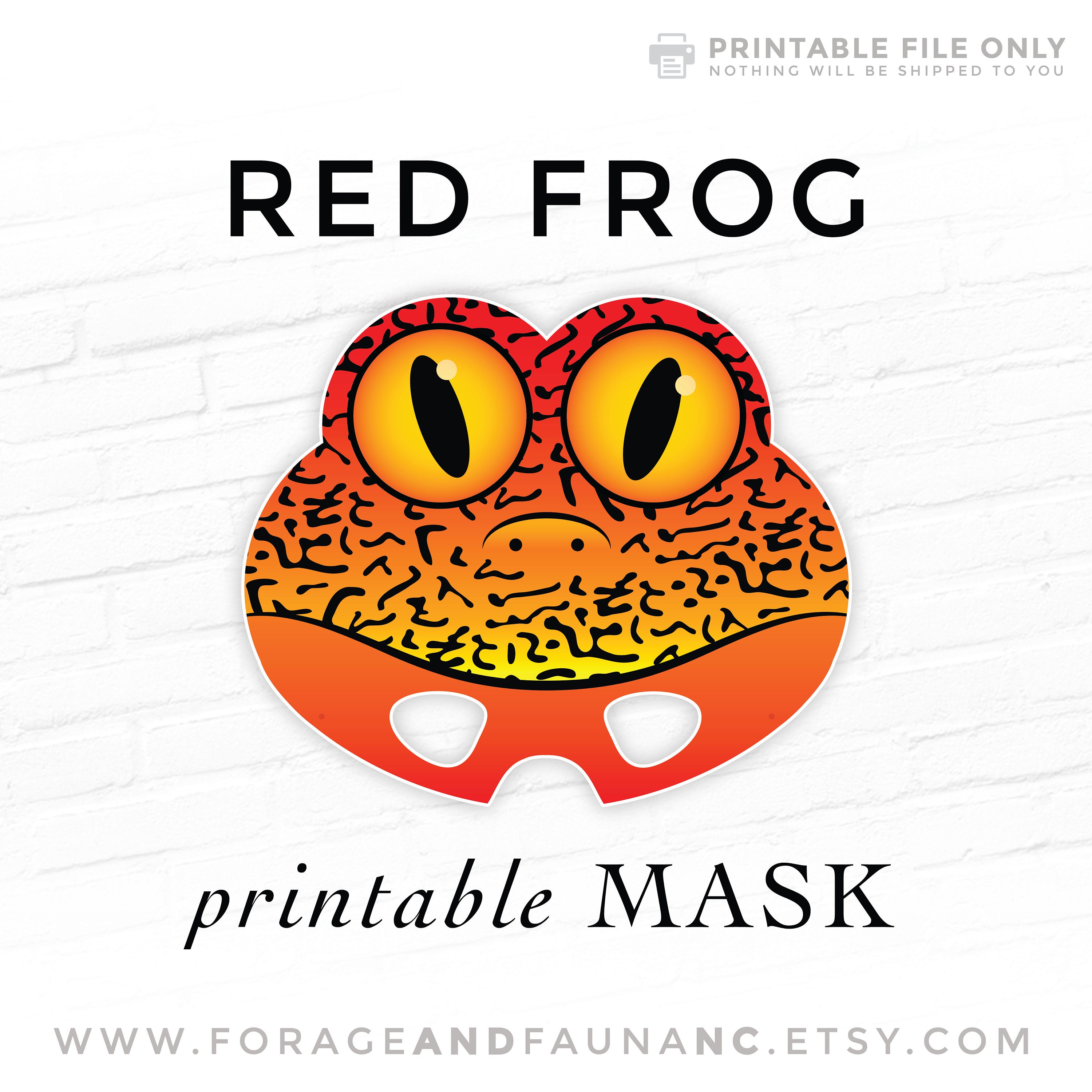 Red Frog Printable Poison Dart Frog Costume Mask Animal Mask Halloween ...