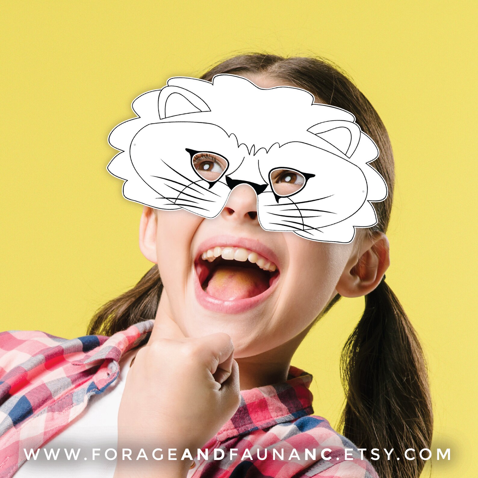 Lion Mask Printable Halloween Mask Coloring Book Page Birthday Party ...