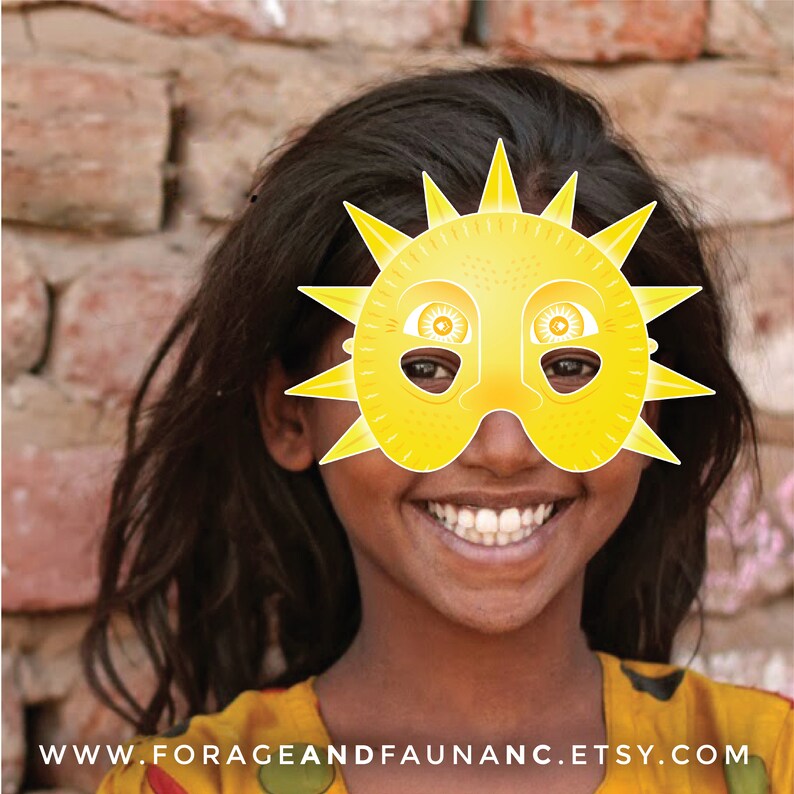 The Sun Printable Halloween Mask Solar Body Star Outer Space - Etsy