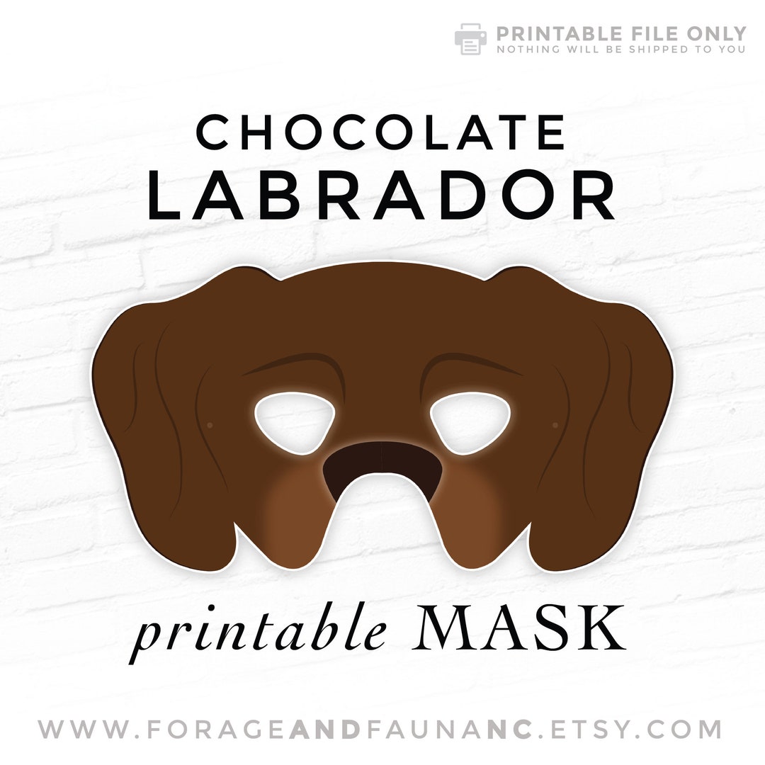 Chocolate Brown Labrador Printable Dog Mask Halloween Costume Printable ...