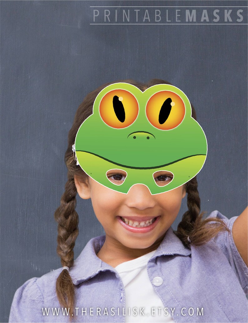 Printable Mask Halloween Mask Animal Mask Frog Mask Green - Etsy
