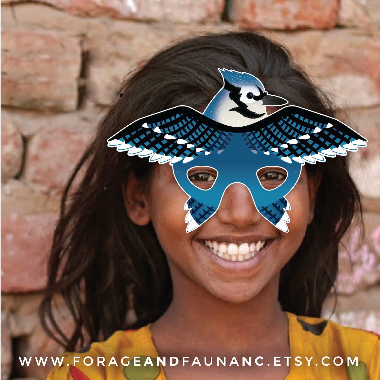 Blue Jay Printable Bird Mask Bluejay Costume Halloween Party Animal ...