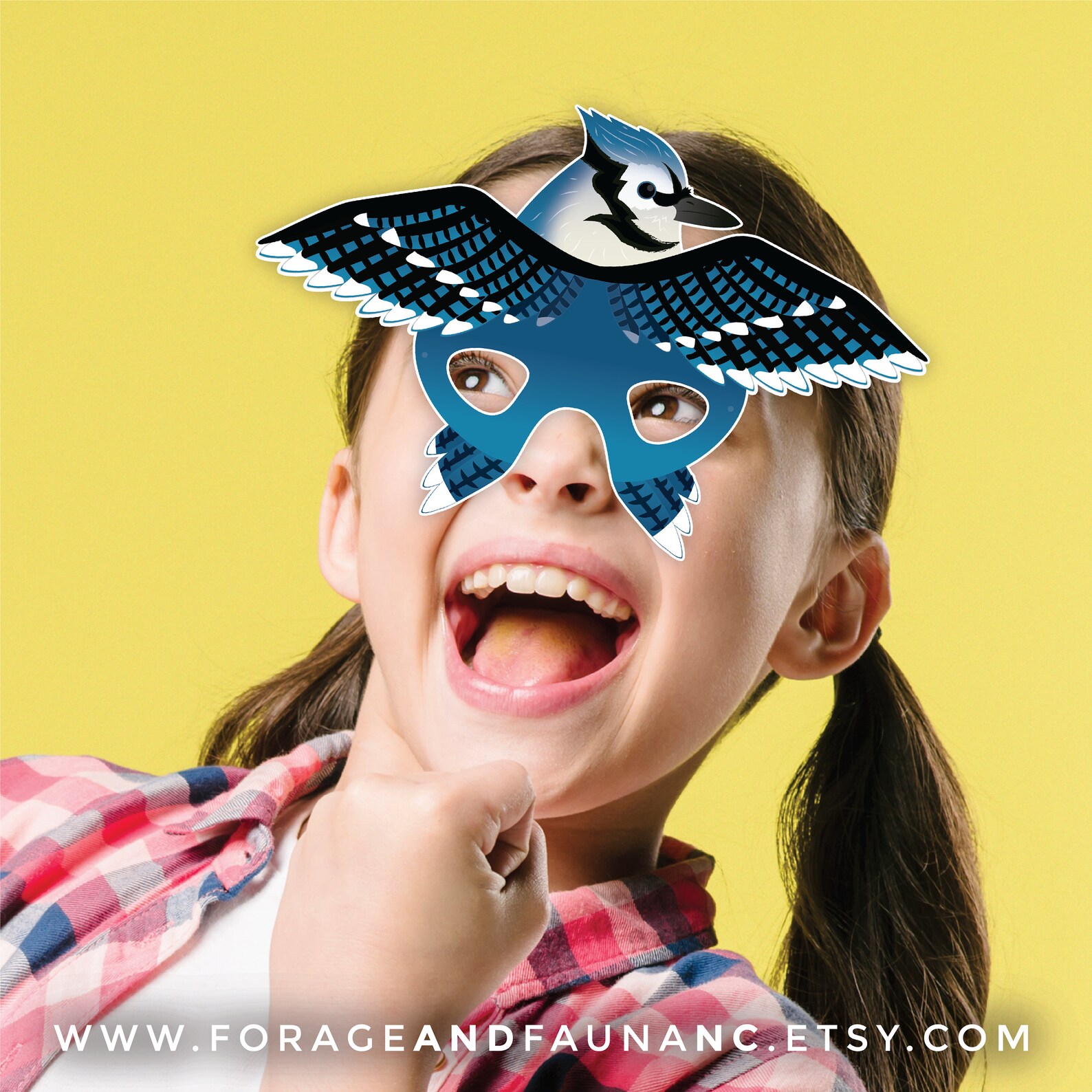 Blue Jay Printable Bird Mask Bluejay Costume Halloween Party Animal ...