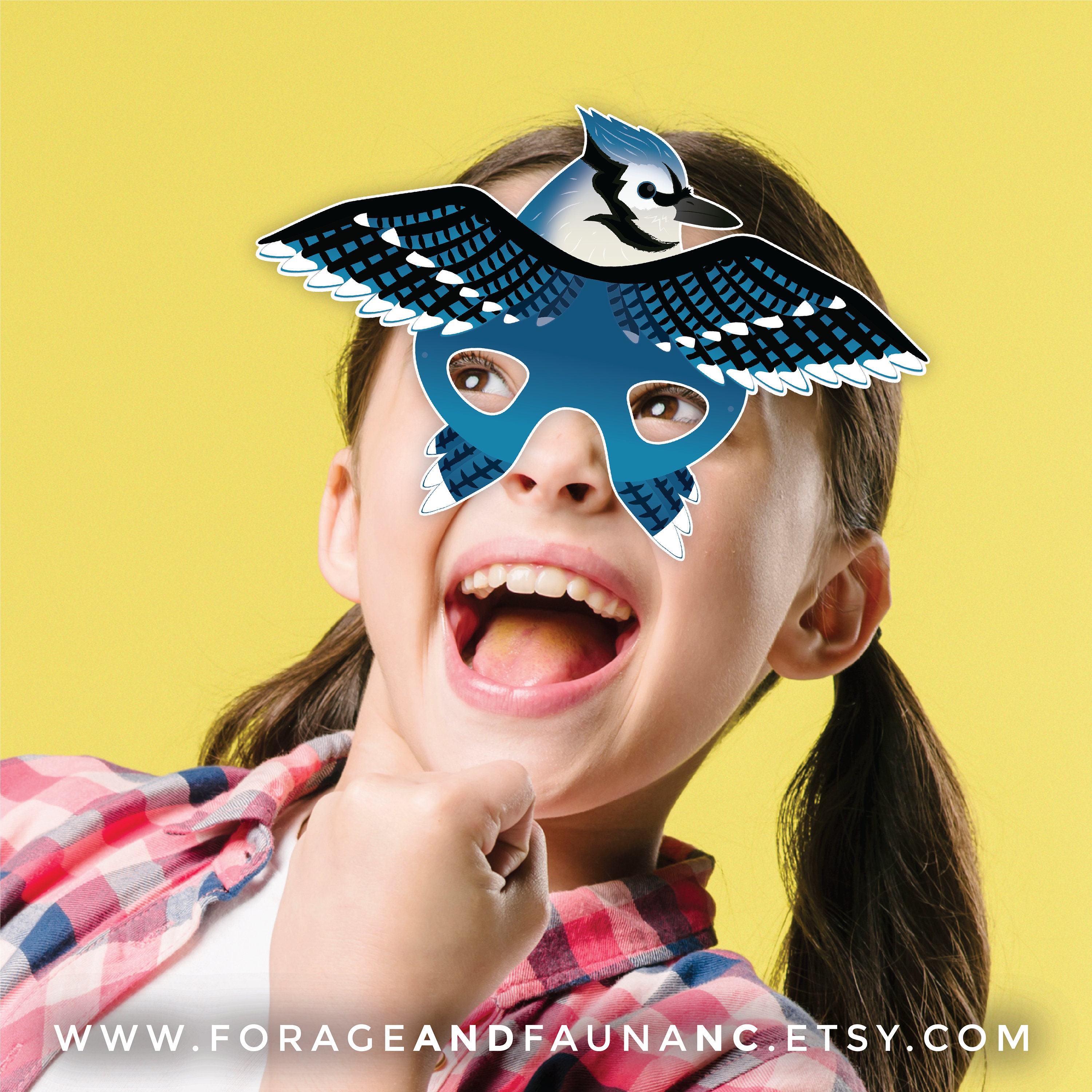 Blue Jay Printable Bird Mask Bluejay Costume Halloween Party Animal ...
