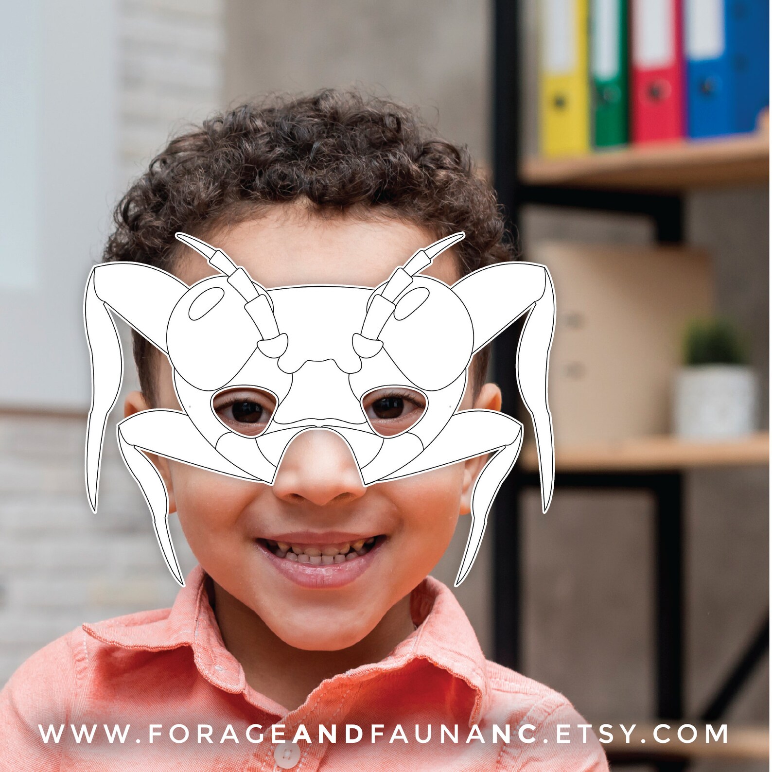 Coloring Book Fun Activity Cricket Mask Printable Insect Bugs | Etsy