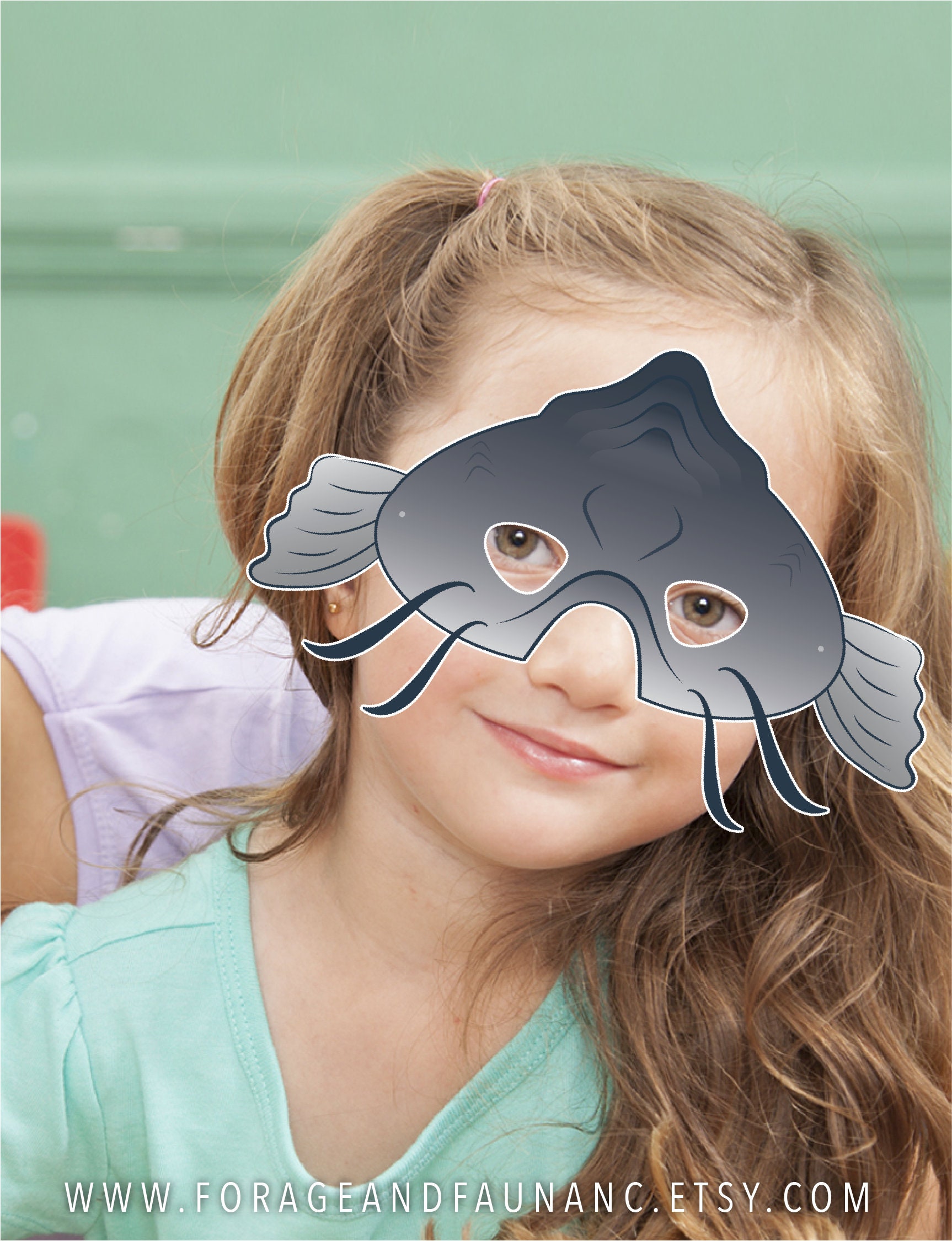 Sturgeon Mask, Printable Fish Mask, Printable Beluga Sturgeon Mask ...