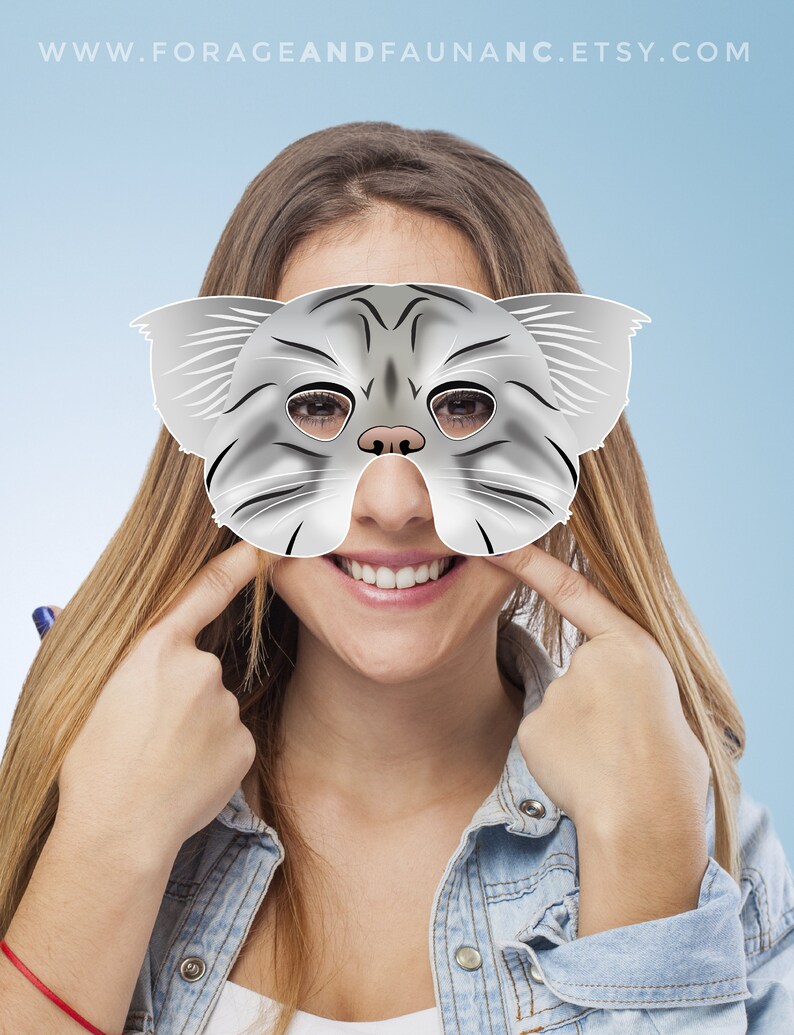 Printable Pallas's Cat Mask Wild Cat Mask Manul Cat Mask - Etsy