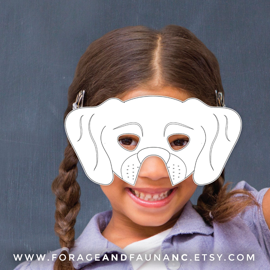 Labrador Printable Dog Coloring Activity Mask Costume Dog Halloween ...