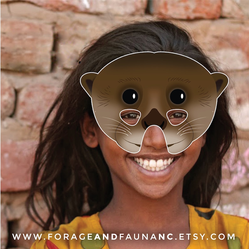 River Otter Sea Otter Printable Animal Mask Sea Mammals Cute - Etsy