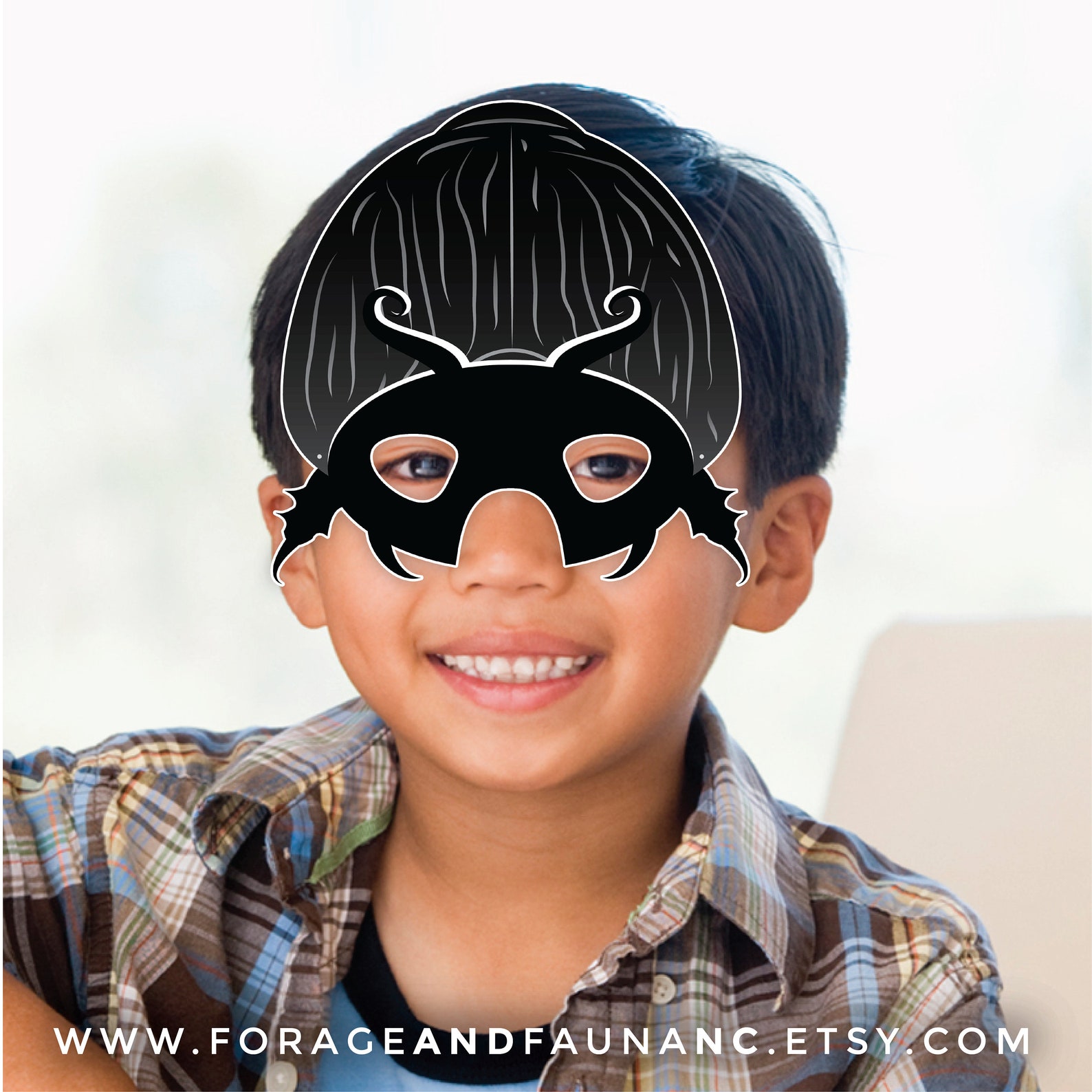 Scarab Mask Black Beetle Printable Insect Bug Costume Dung Beetle ...