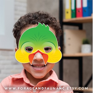 Parrot Printable Bird Mask Tropical Bird Budgerigar Budgie Macaw ...