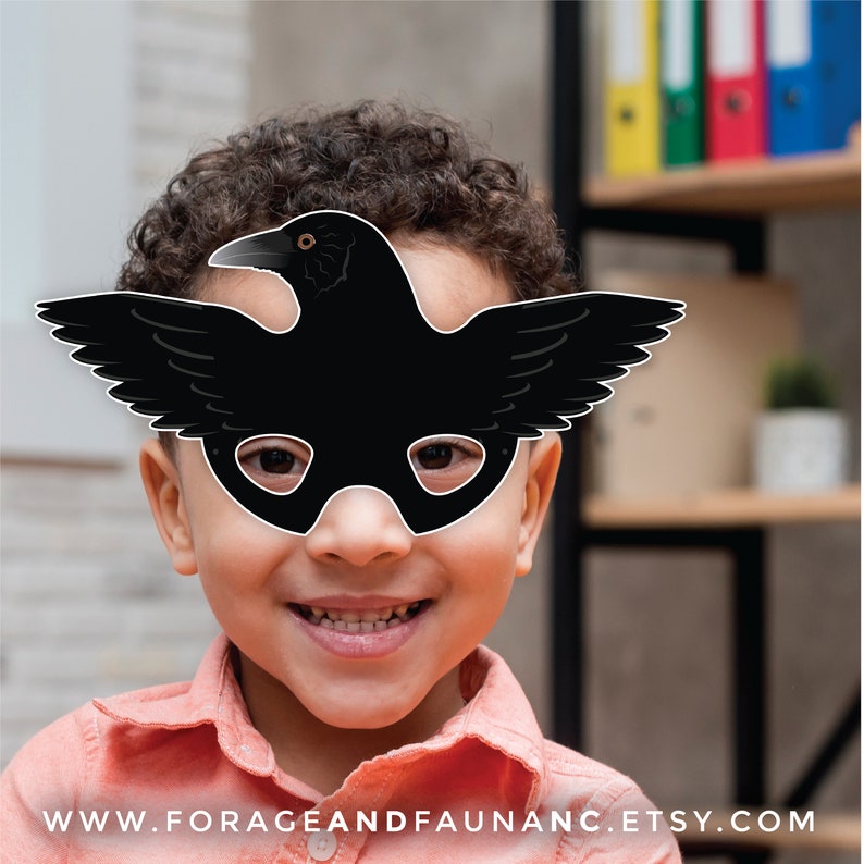 Crow Printable Mask Costume Blackbird Cowbird Raven Grackle Starling ...