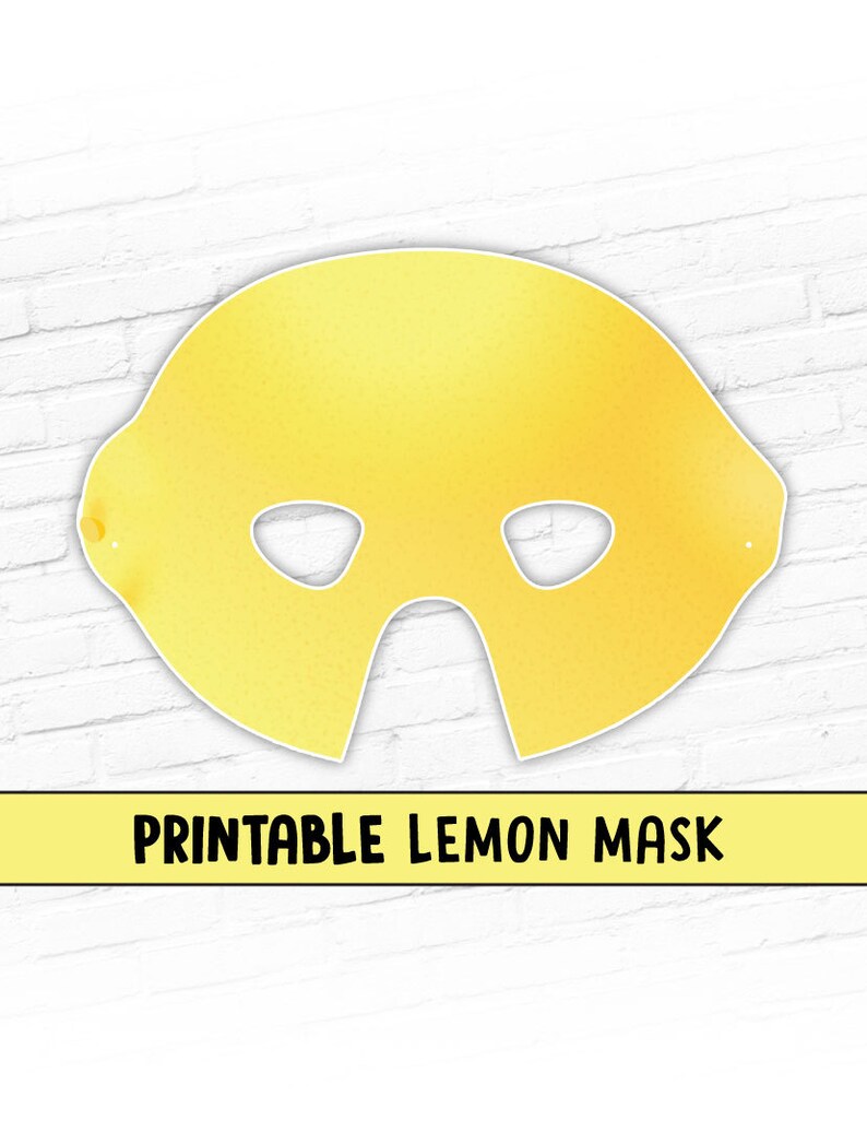 Lemon Printable Party Mask Citrus Fruit Mask Inexpensive - Etsy