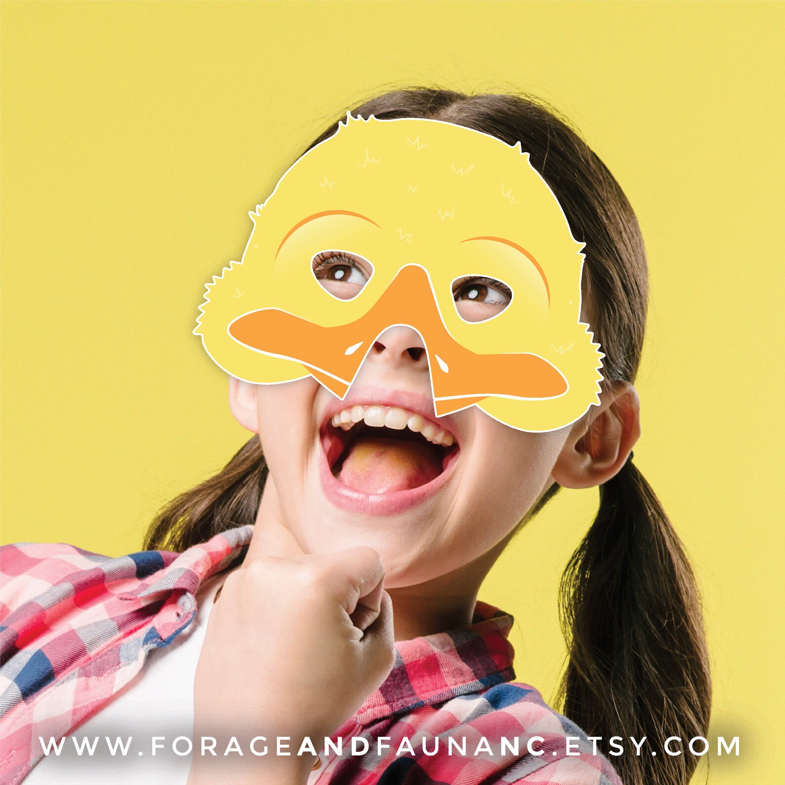 Yellow Duckling Printable Bird Mask Mallard Muscovy Pekin | Etsy