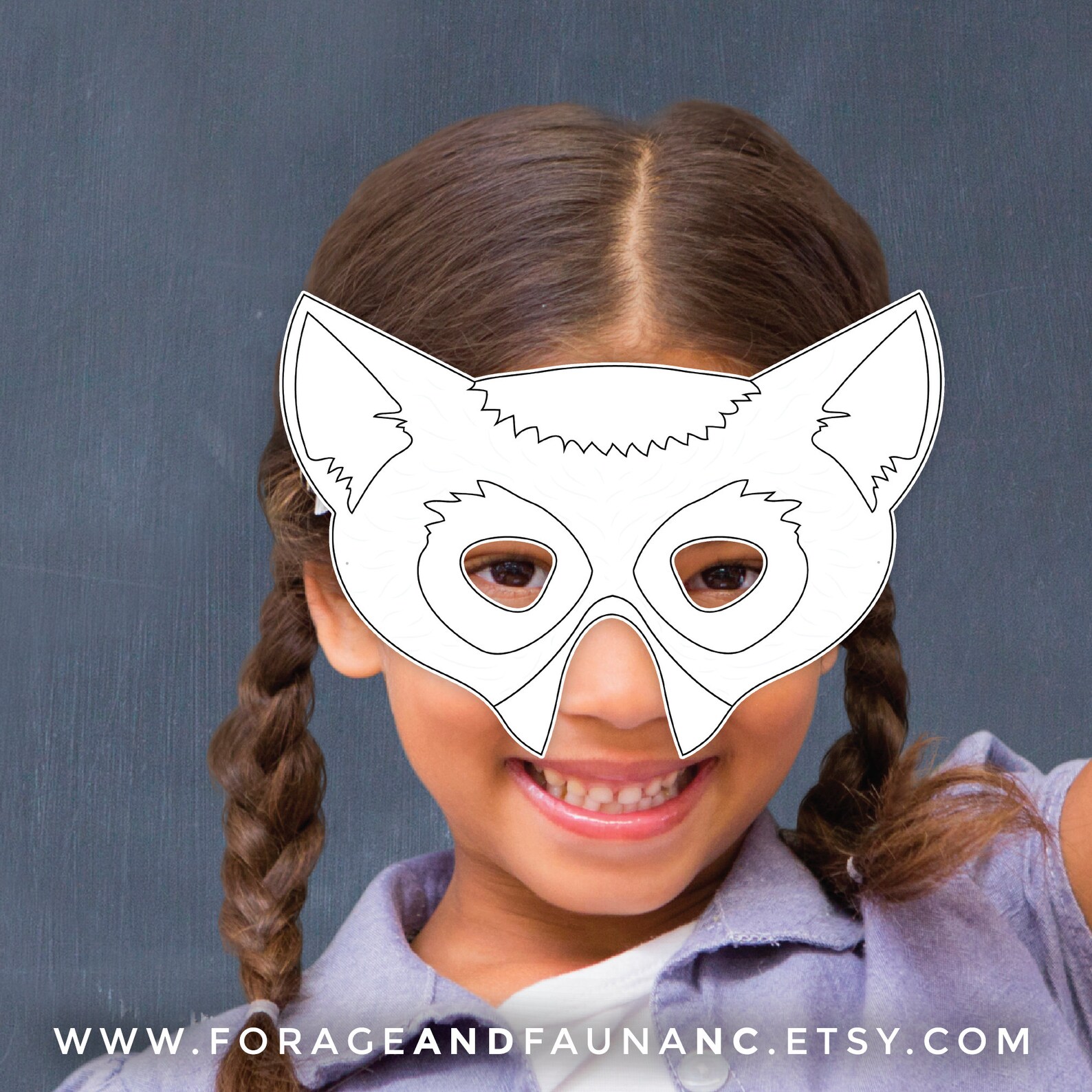 Lemur Mask Printable Coloring Book Page Animal Mask Birthday Party ...