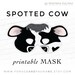 Black & White Cow Printable Face Costume Mask Animal Halloween Party ...