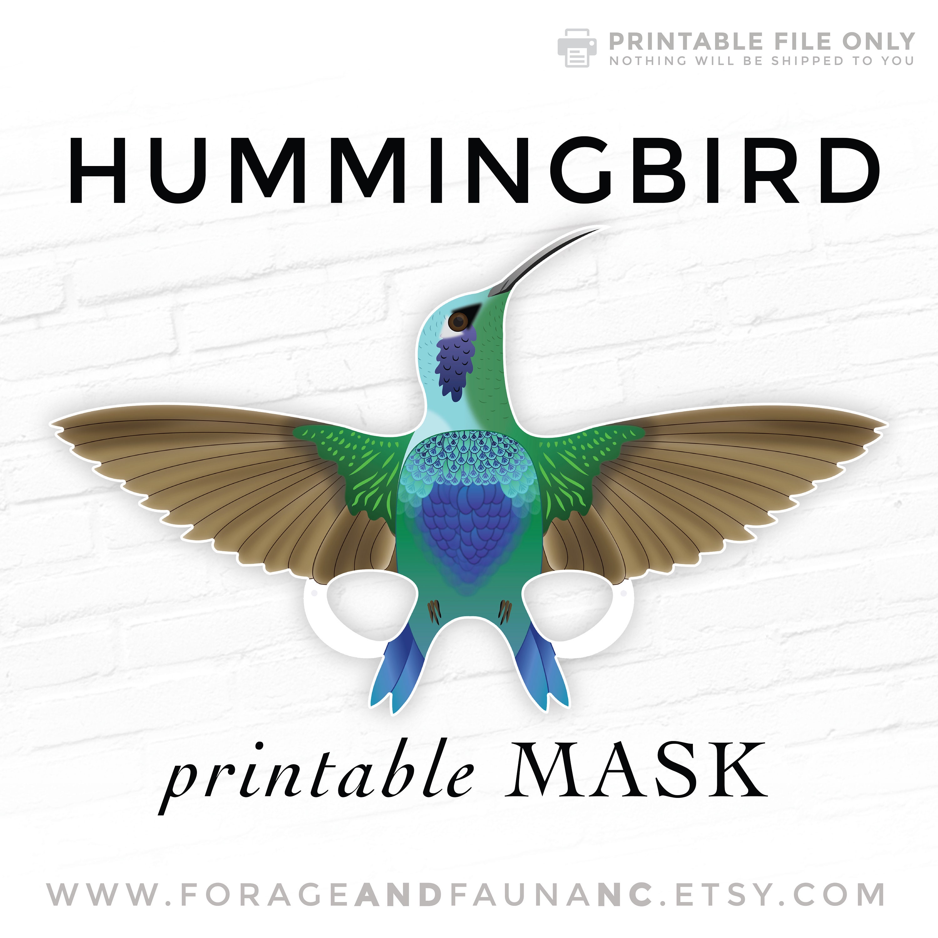 Hummingbird Violetear Printable Bird Masquerade Swallow Tail Sabre Wing ...