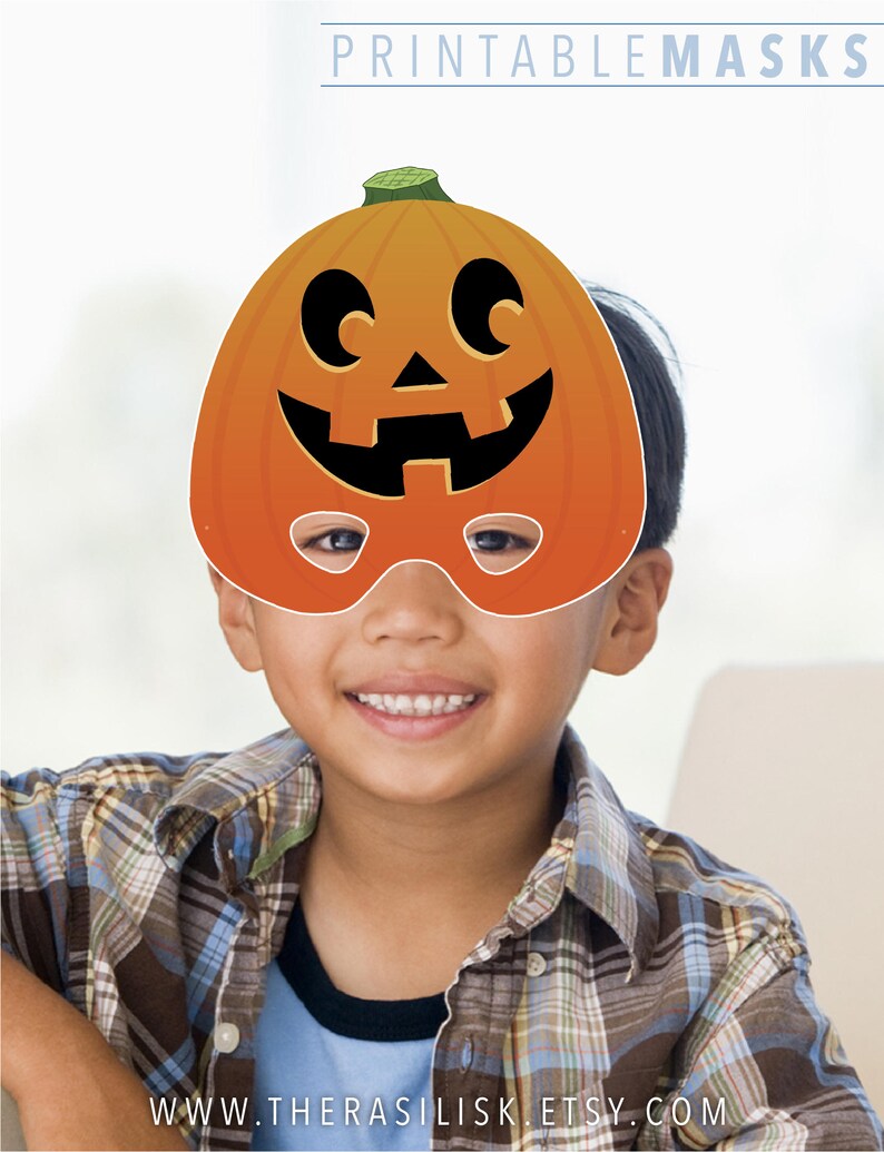 Halloween Mask, Jack-o-lantern Printable Mask, Happy Pumpkin Costume ...