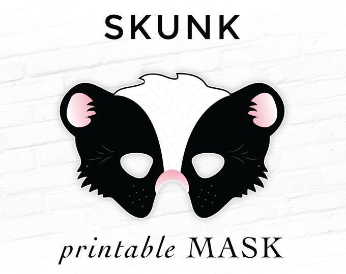 Skunk Mask in Cartoon Style PDF Template, Paper Mask Low Poly - Etsy Canada