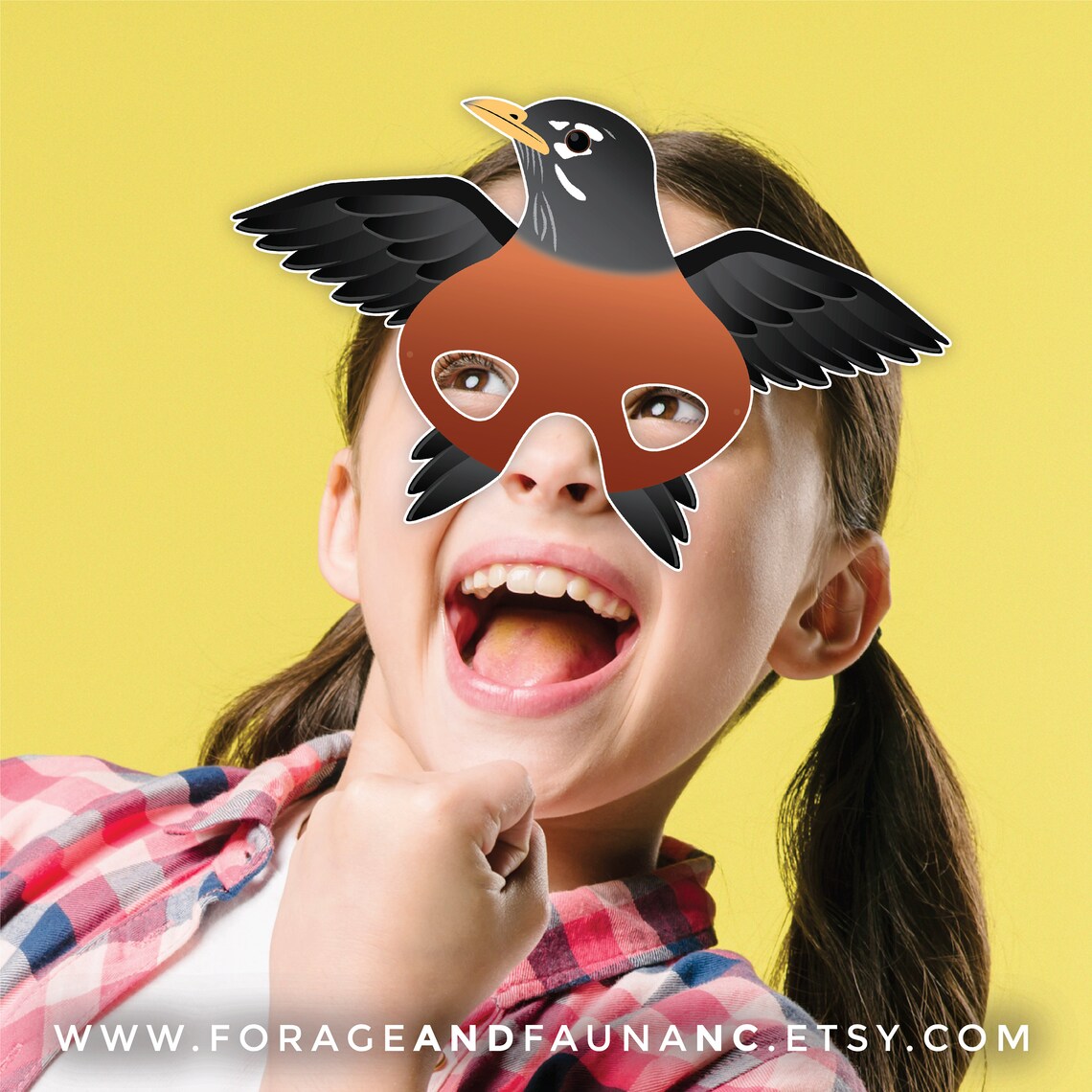 American Robin Printable Bird Mask Robin Thrush Towhee Bird - Etsy