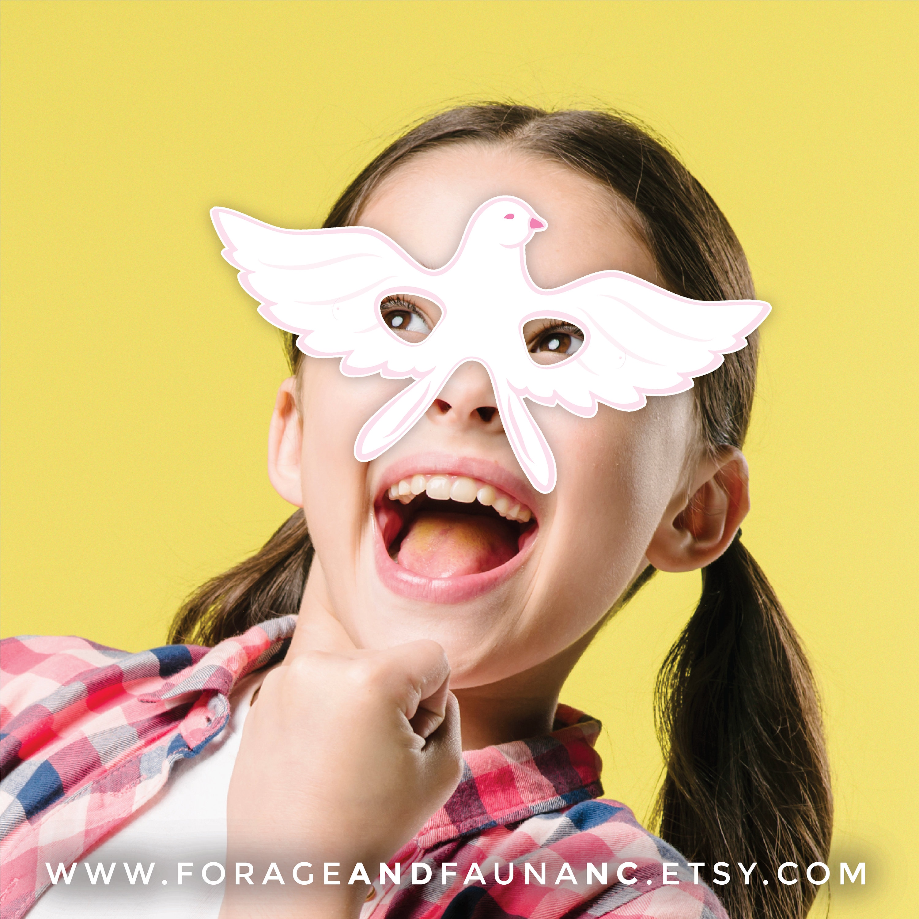 Pink Dove Printable Mask Nativity Scene Theater Masks Pigeon White Tern ...