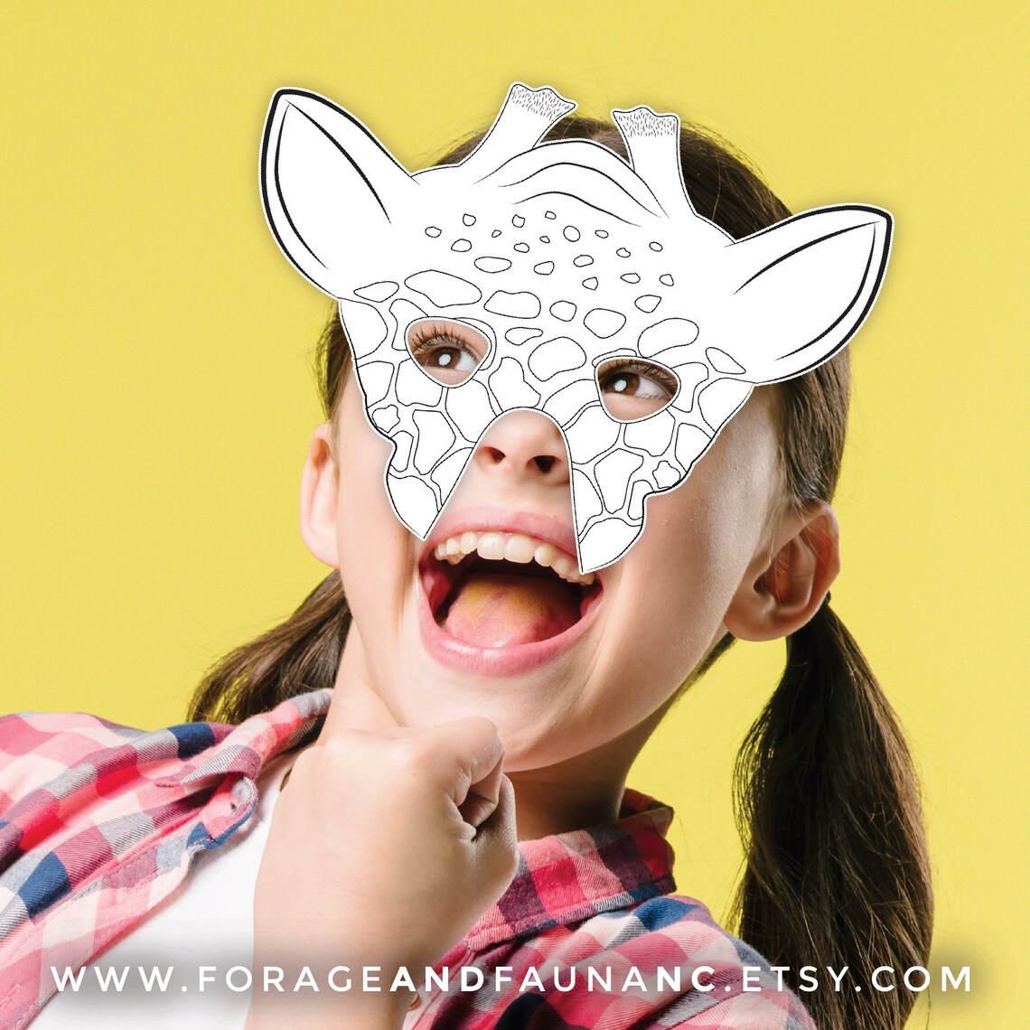 Giraffe Mask Printable Coloring Mask Fun Activity Page Animal | Etsy UK