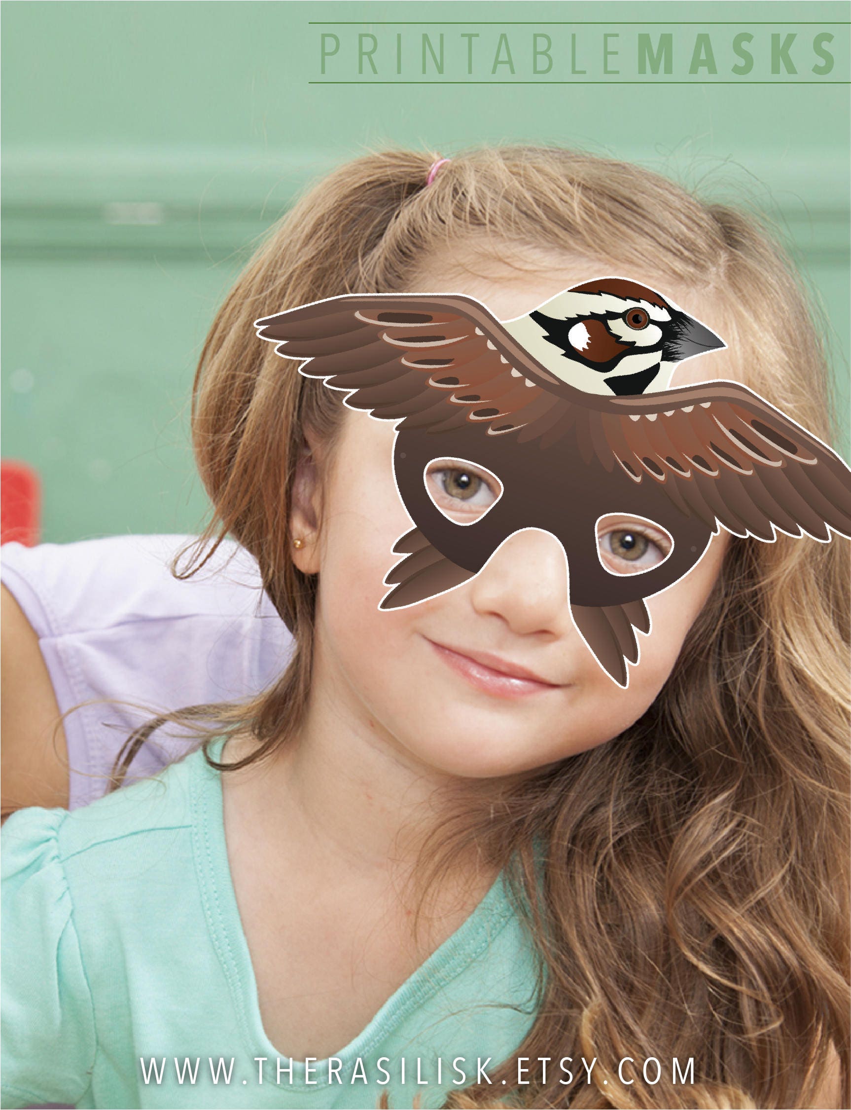 Printable Bird Mask Sparrow Printable Mask Animal Masks | Etsy India
