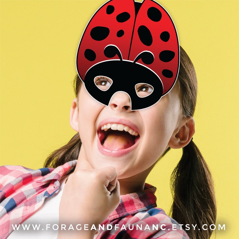 Ladybug Printable Insect Mask Ladybird Red Beetle Printable - Etsy