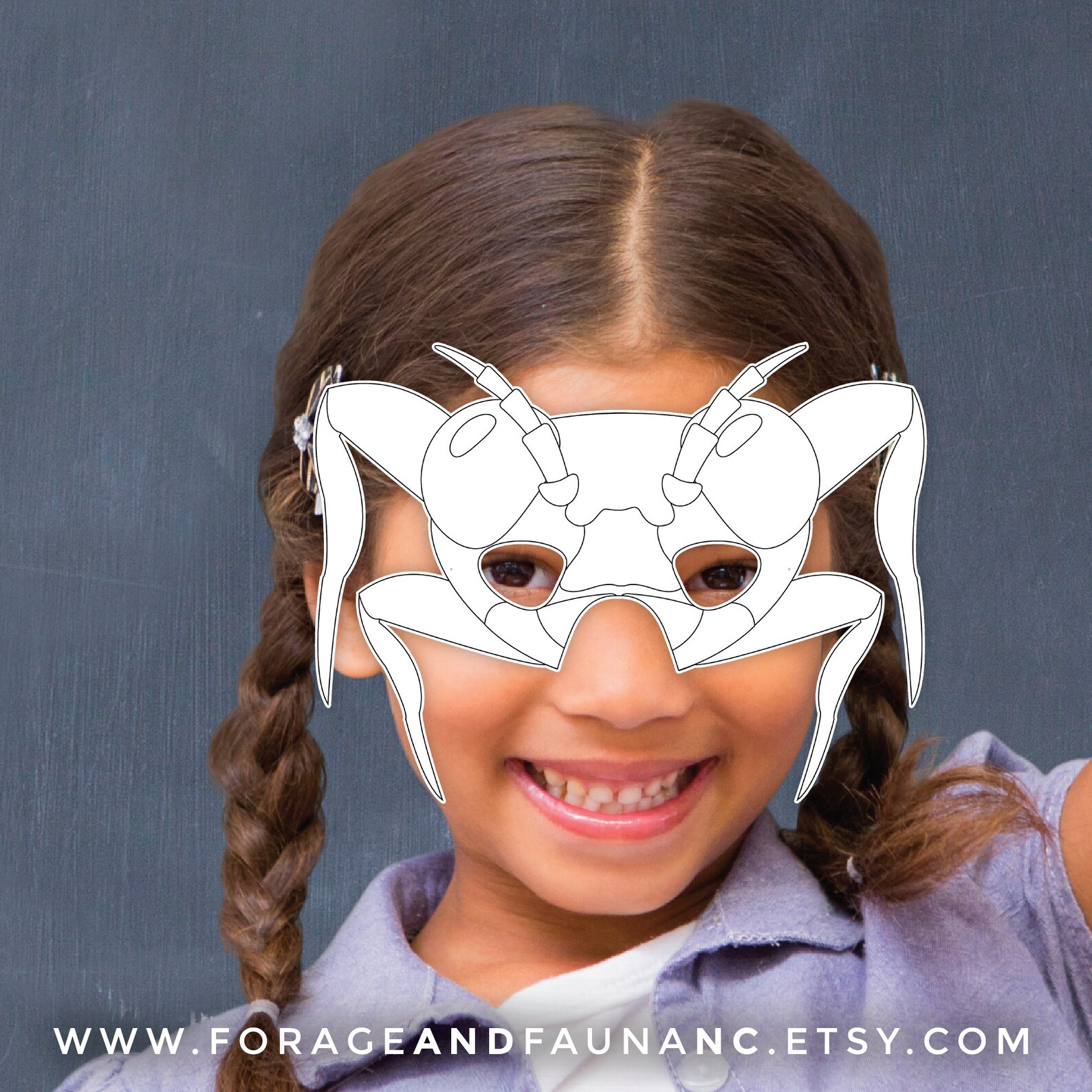 Coloring Book Fun Activity Cricket Mask Printable Insect Bugs | Etsy