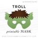 Halloween Mask Printable Mask Troll Mask Monster Mask Fairy - Etsy