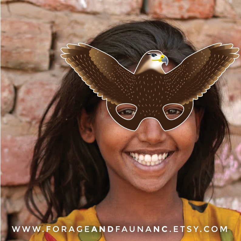 Printable Hawk Mask Halloween Party Printable Falcon Mask Bird Masks ...