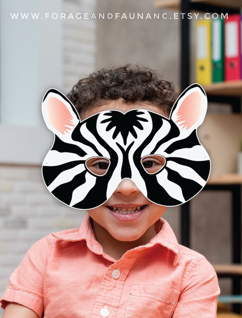 Zebra Printable Animal Mask Halloween Masks Party Mask Costume Lion ...