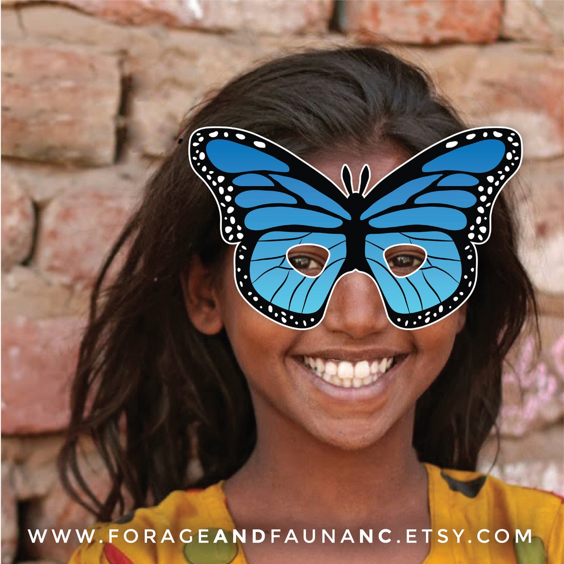 Blue Butterfly Printable Mask Costume Cosplay Butterfly Insect Bug ...