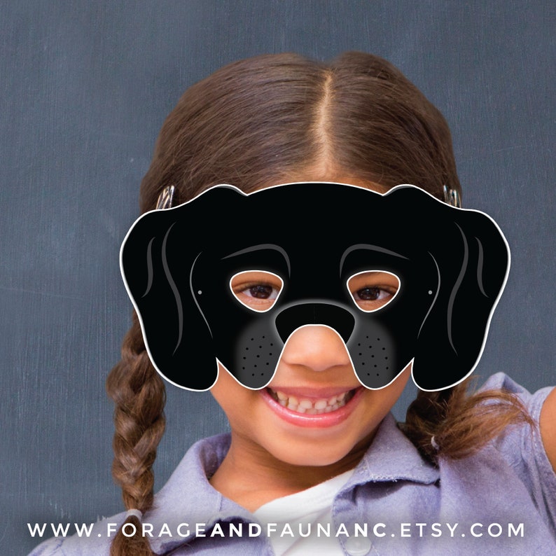 Black Labrador Great Dane Printable Dog Mask Black Lab Hound | Etsy