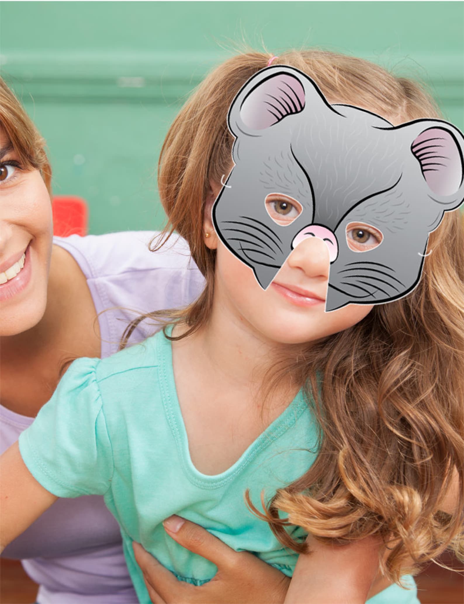 Ferret Weasel Printable Animal Party Mask Gray Ferret Animal - Etsy