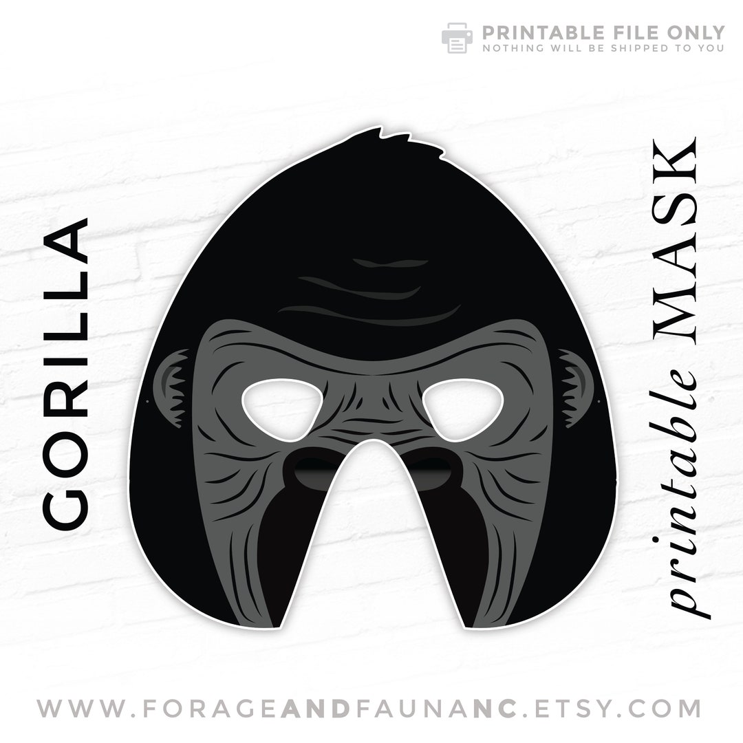 Gorilla Printable Mask | Primate Mask | King Kong | Donkey Kong - Etsy