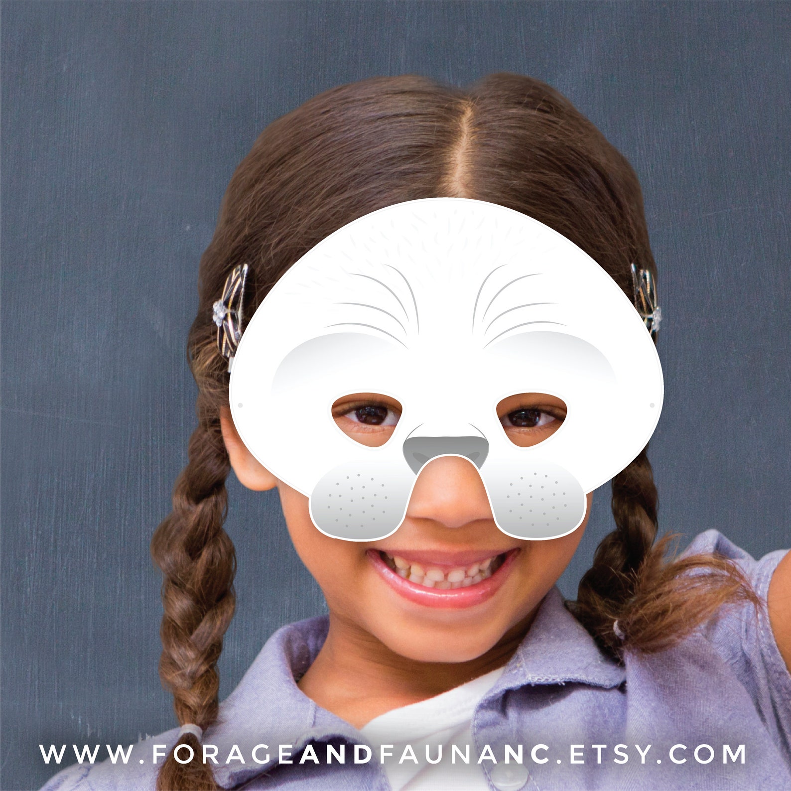 Arctic White Seal Printable Animal Mask Harp Seal Saddleback Greenland ...