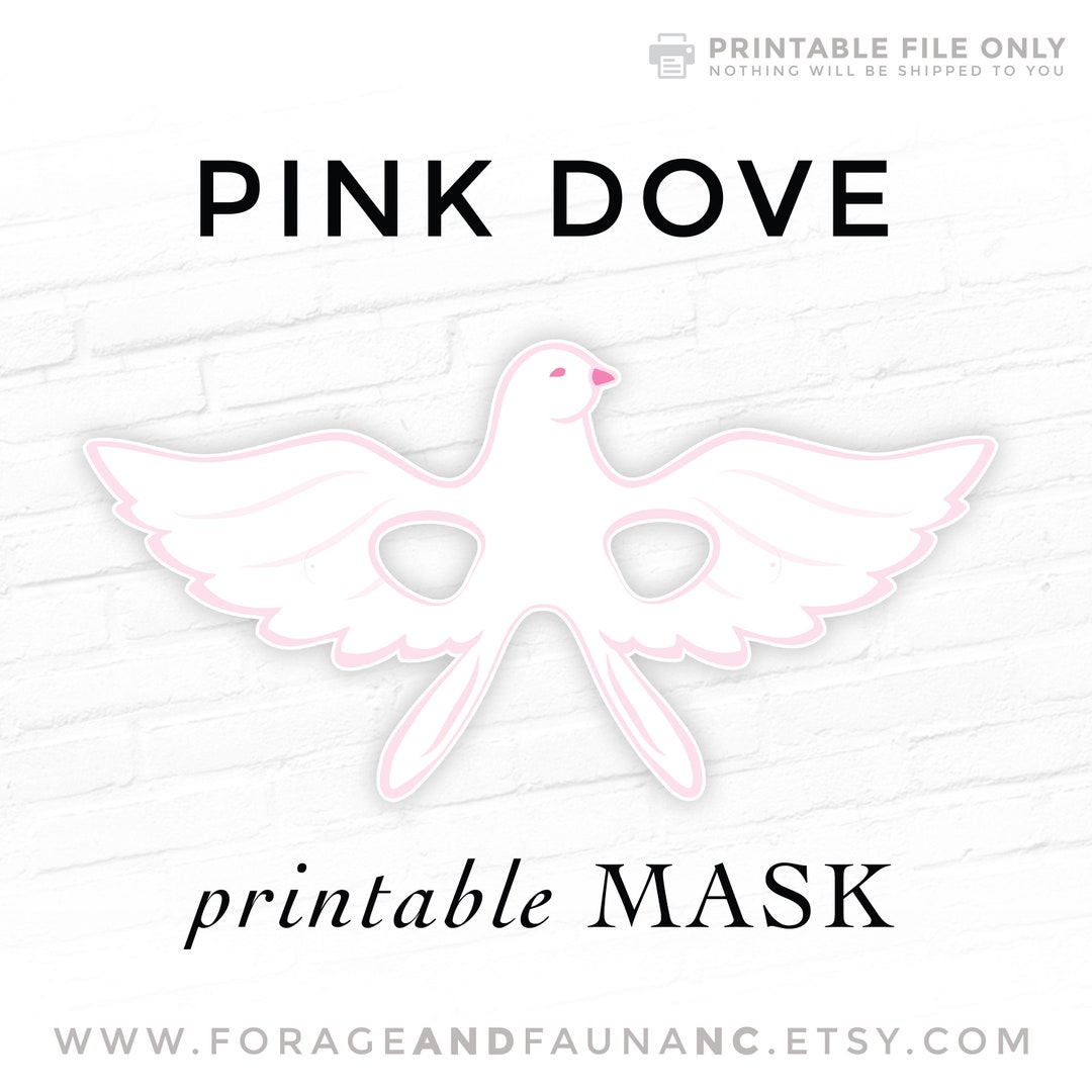 Pink Dove Printable Mask Nativity Scene Theater Masks Pigeon White Tern ...