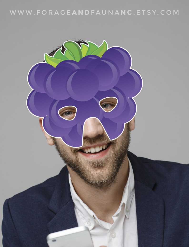 Blackberry Mask Printable Mask Fruit Mask Food Mask Playtime - Etsy