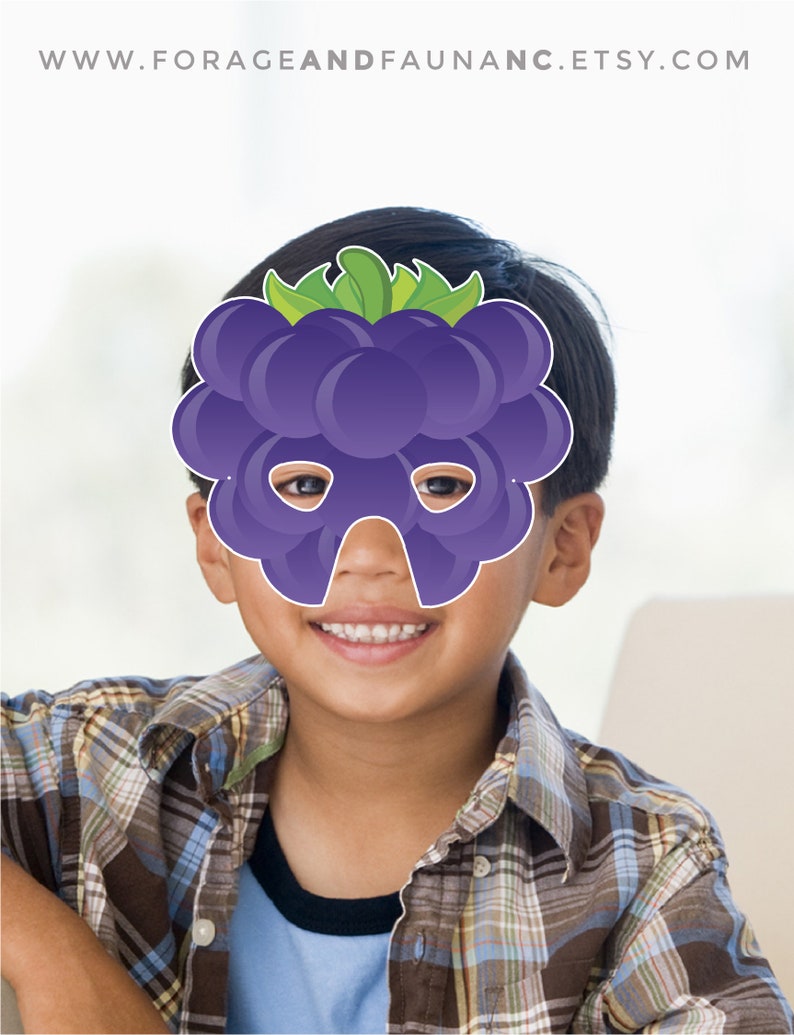 Blackberry Mask Printable Mask Fruit Mask Food Mask Playtime - Etsy