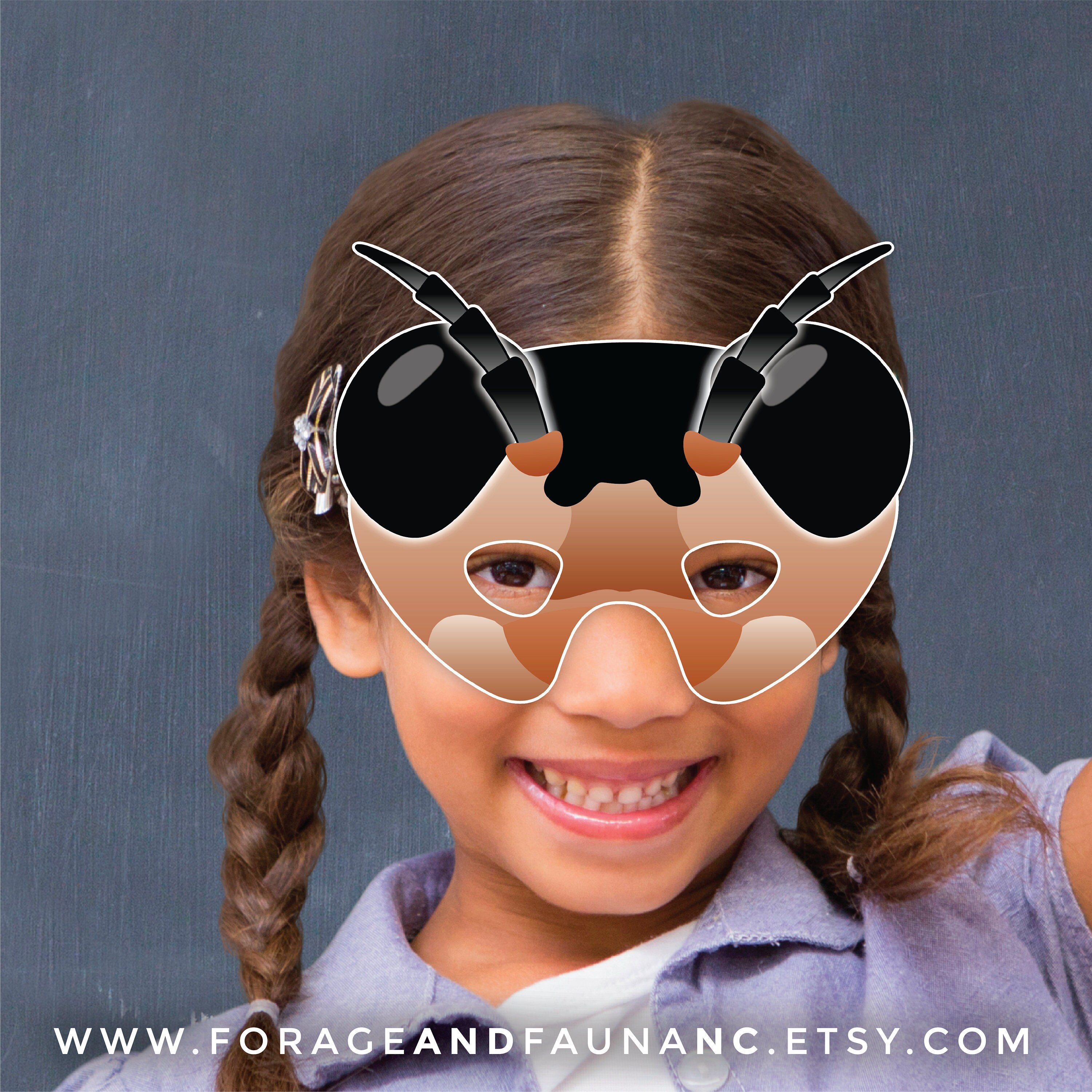 Cricket Head Printable Mask Insect Bug Head Mask Grasshopper | Etsy