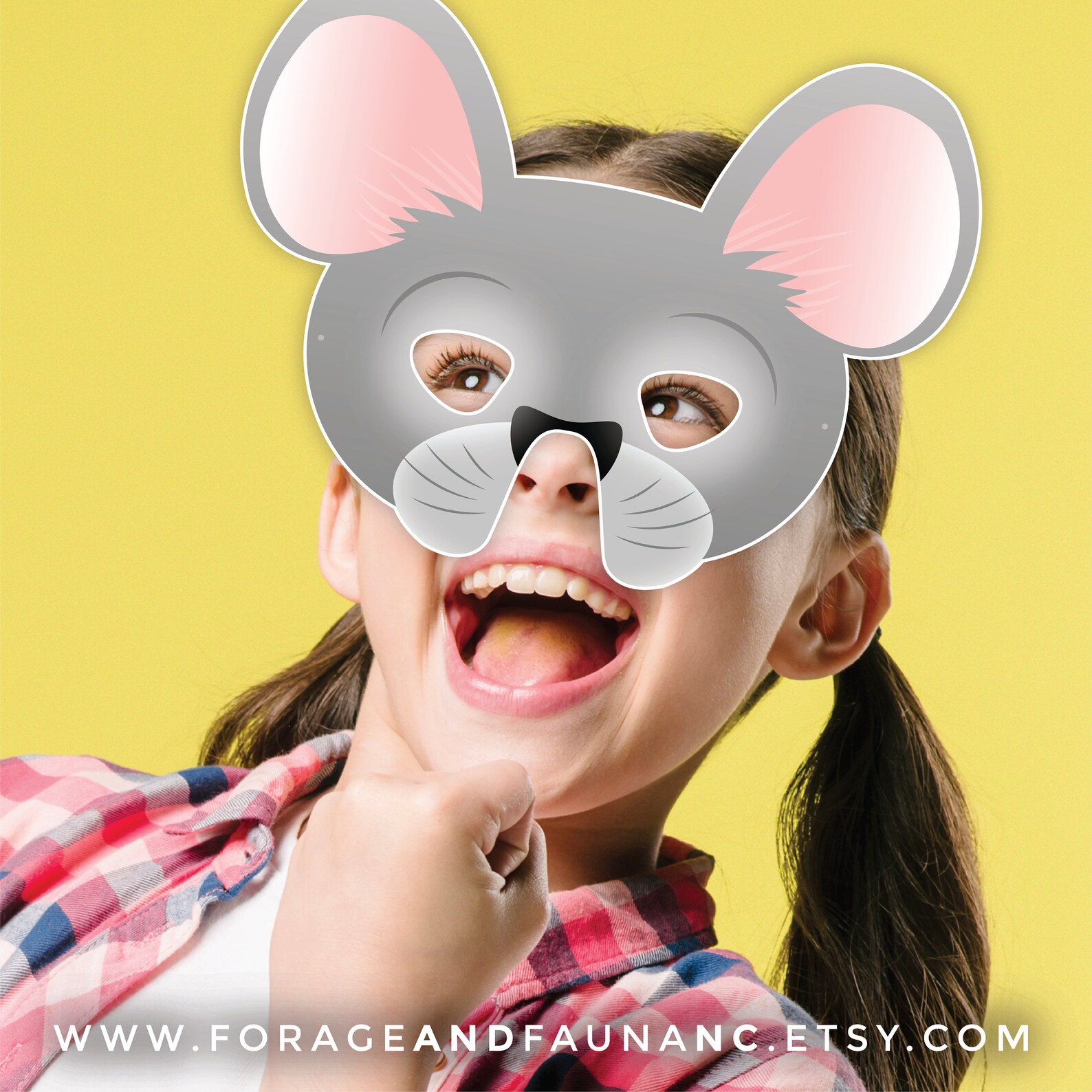 Mouse Printable Party Mask Gray Mouse Halloween Mask Party Prop Cute ...