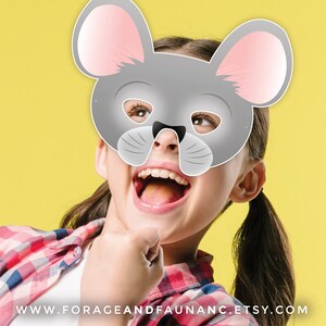 Mouse Printable Party Mask Gray Mouse Halloween Mask Party Prop Cute ...