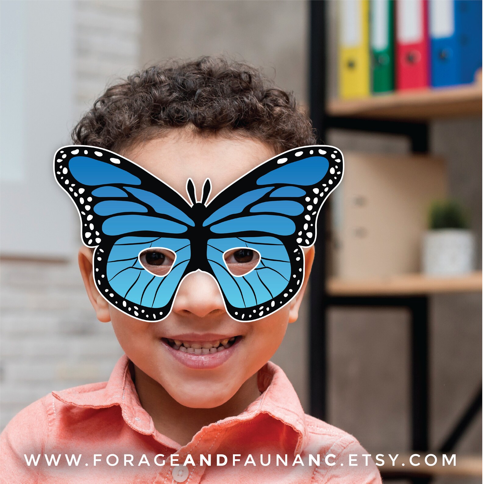 Blue Butterfly Printable Mask Costume Cosplay Butterfly Insect Bug ...